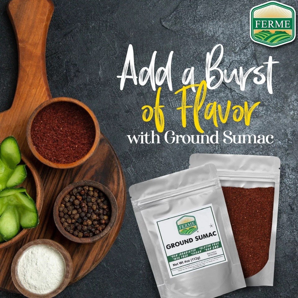 Pure 100% Ground Sumac Spice, No Salt, No GMO, No Irradiation, Sumac ...