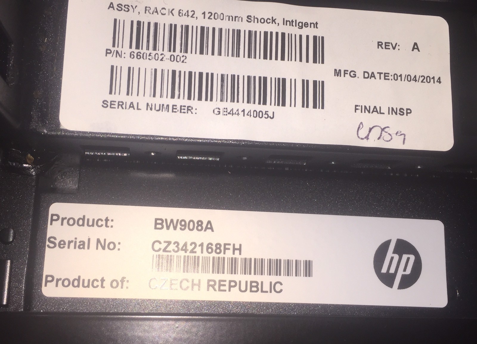 HP 42U 600mm x 1200m 11642 G3 Server Cabinet Enclosure with Side Panels ...