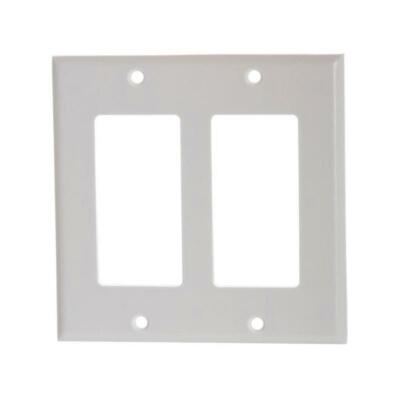 White Plastic Double-Gang Decora Style Wall Face Plate 2-Gang | eBay