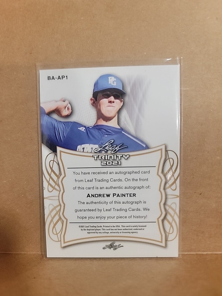 2021 Leaf Trinity ANDREW PAINTER PURPLE FOIL AUTO Autograph RPA RC ...