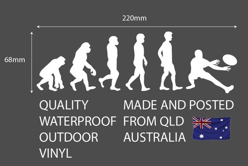 EVOLUTION RUGBY STICKER 220x68mm RUGBY UNION LEAGUE QUALITY OUTDOOR ...