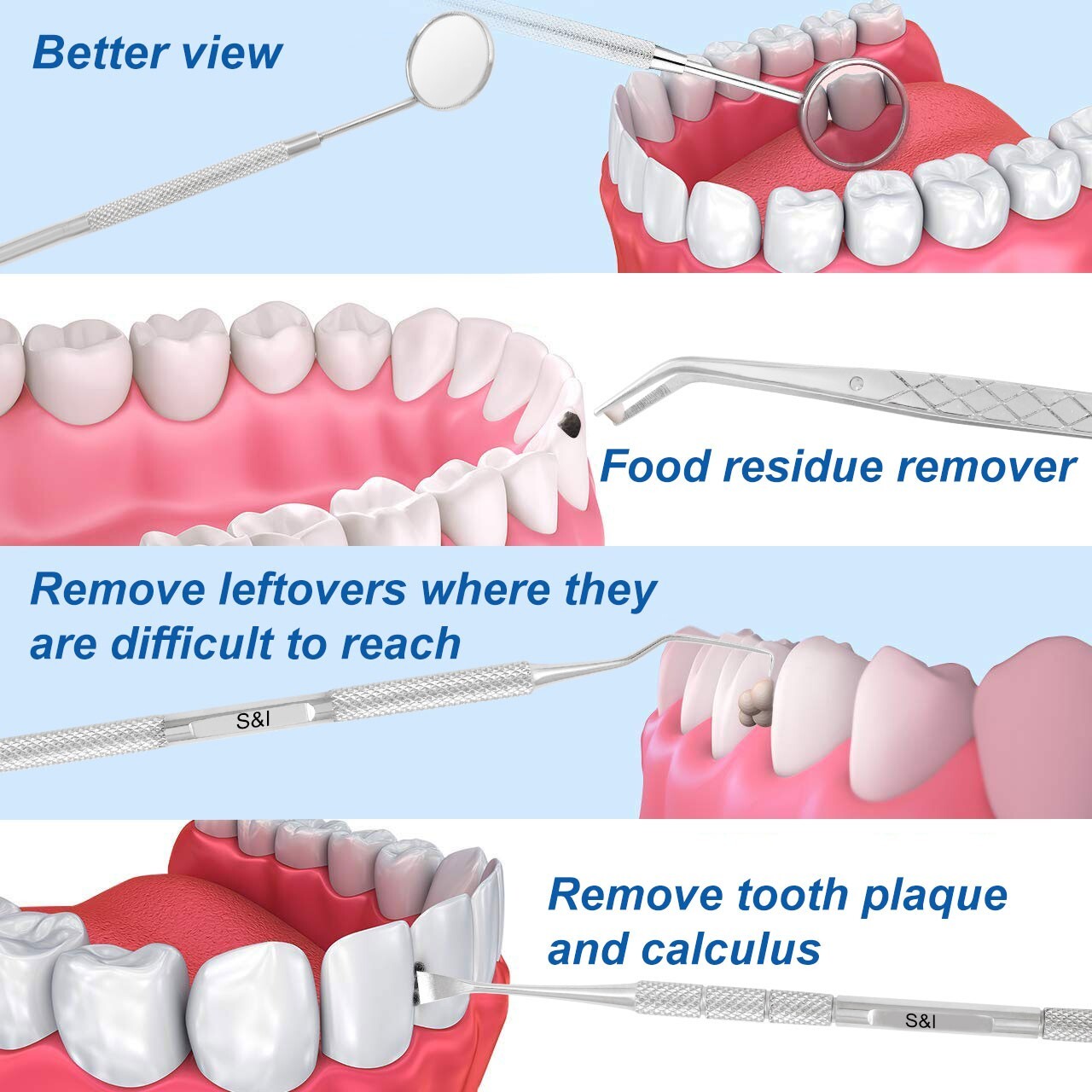 Professional Dental Floss Calculus Plaque Remover Tooth Scraper Dental ...