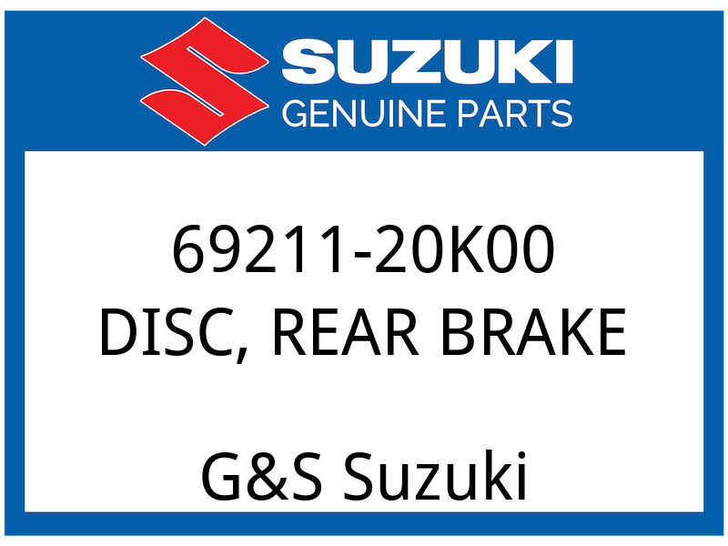 Suzuki OEM Part 69211-20K00 DISC, REAR BRAKE | eBay