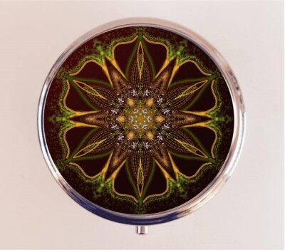 Earthy Mandala Pill Box Case Pillbox Holder Trinket Yoga Spiritual ...