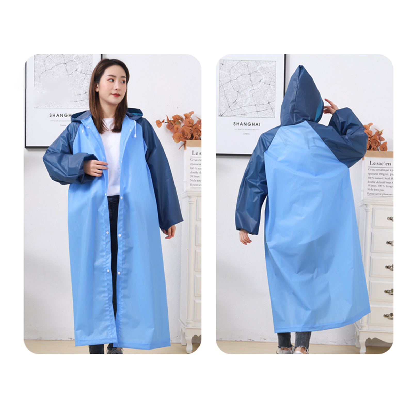 Rain Jacket Multifunctional Anti-scratch Long Hooded Rain Coat Eva | eBay
