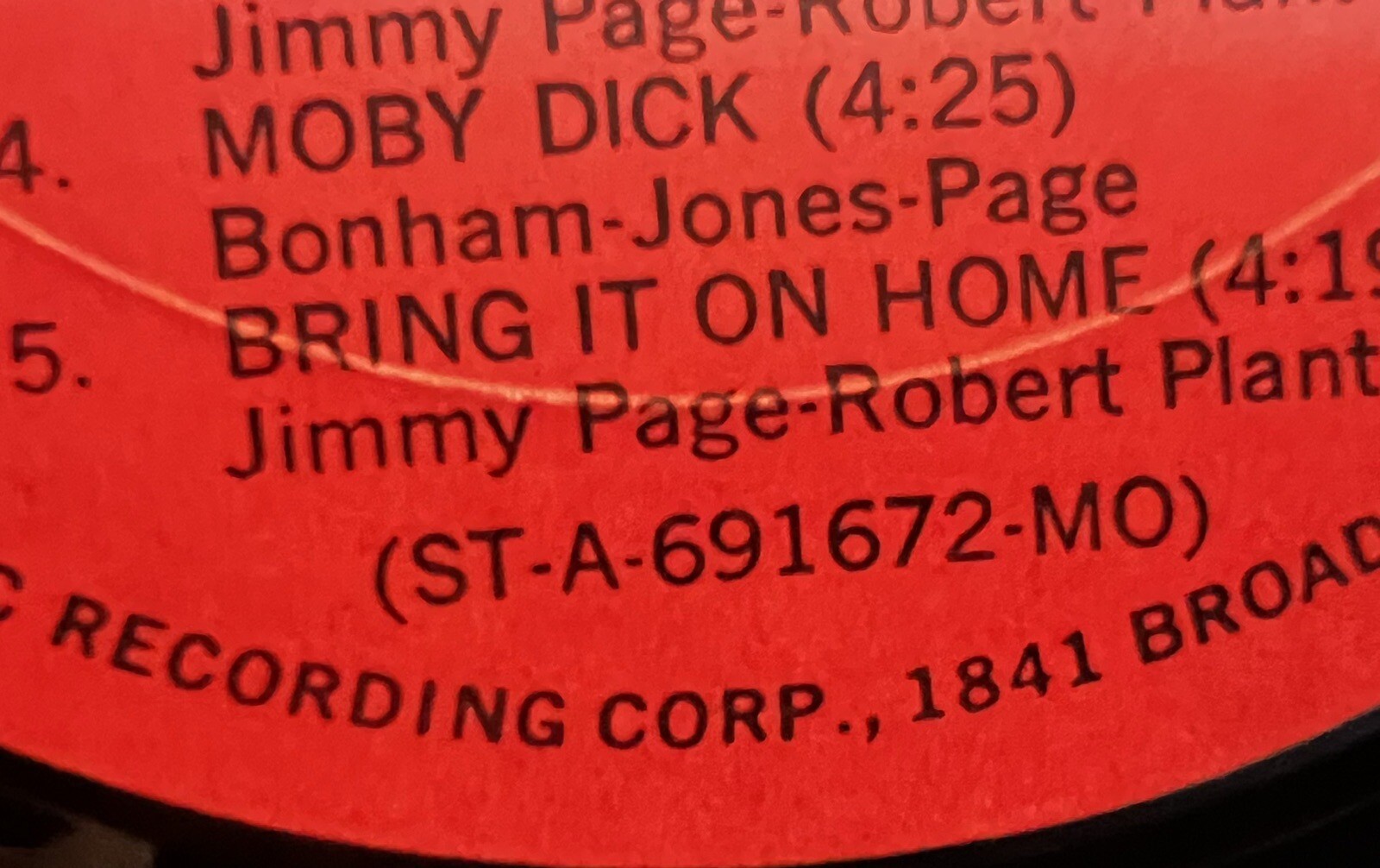 LED ZEPPELIN II 1969 ROBERT LUDWIG RL 1ST PRS.HOT MIX BOTH SIDES (LOW ...