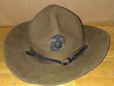 VTG Stratton Self-forming Felt Sz 6 7/8 USA Olive Green Trooper Drill ...