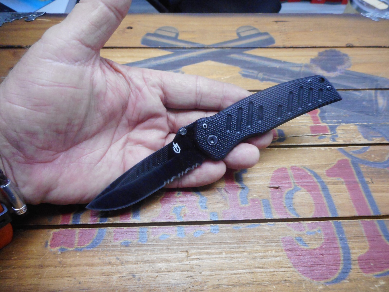 Gerber Swagger Pocket Knife Frame Lock Combo Edge Blade | eBay