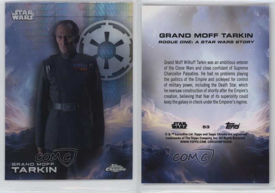 2025 Topps Chrome Star Wars Prism Refractor Grand Moff Tarkin #53 1e1b ...