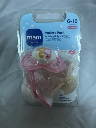 MAM Baby Pacifier Variety Pack, 6-16 Months, Girl,3 Count 845296044808 ...