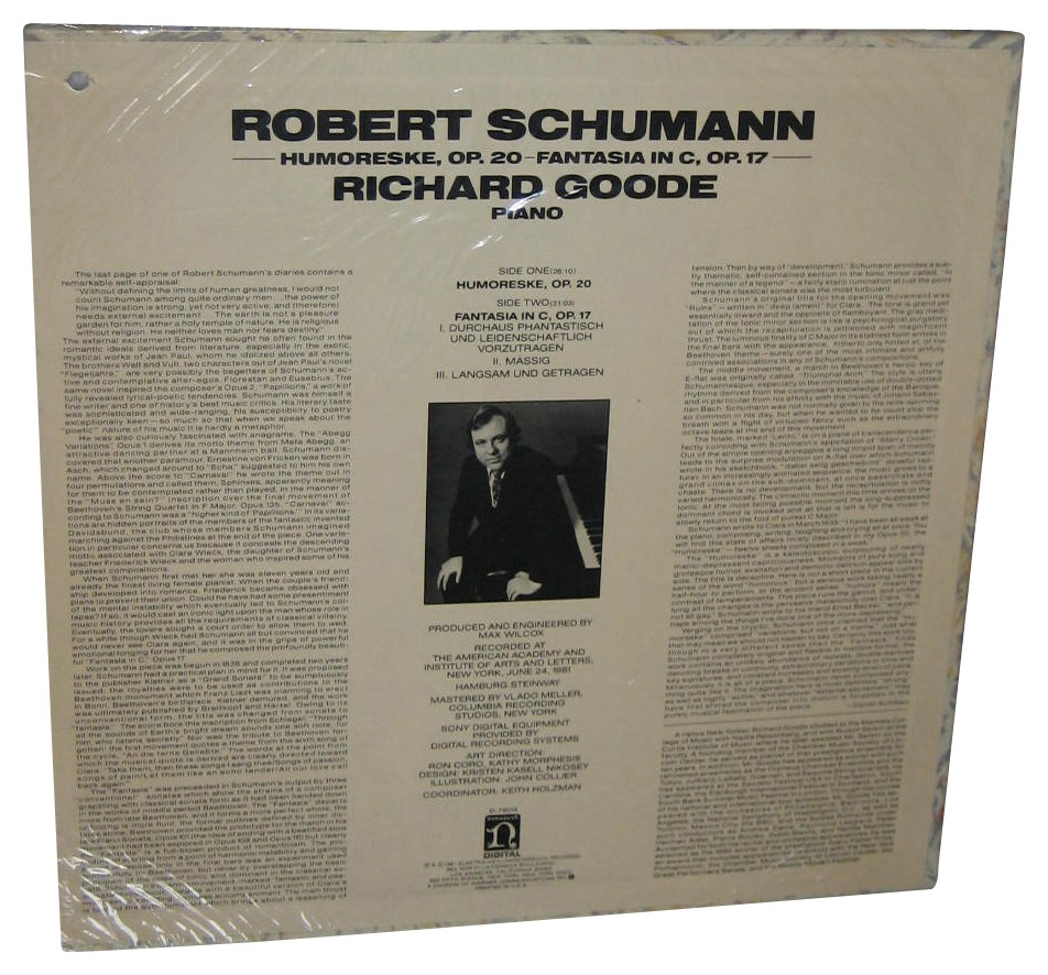 Robert Schumann Richard Goode Humoreske Op. 20 LP Vinyl Record | eBay