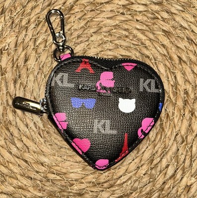 Karl Lagerfeld Paris Maybelle Heart- Shaped Lanyard Coin Purse! NEW! | eBay