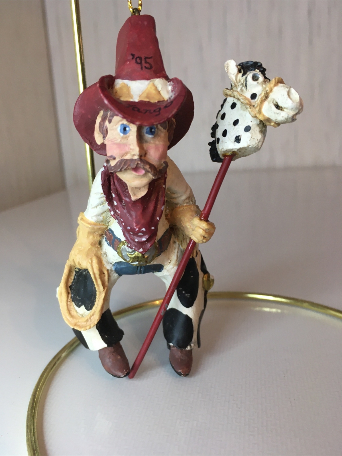 Bowlegged Cowboy Christmas Ornament With Toy Hobby Horse 4.25 Inch | eBay