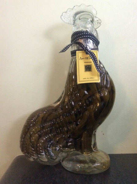 Art for The Table 23 FL Oz Rooster Chicken Shaped Glass Vinegar Bottle ...