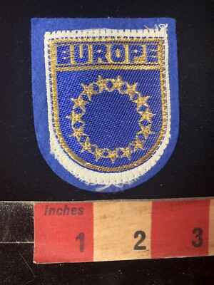 Woven Front w/ BLUE Felt Back EUROPE Patch EU EUROPEAN UNION FLAG THEME ...