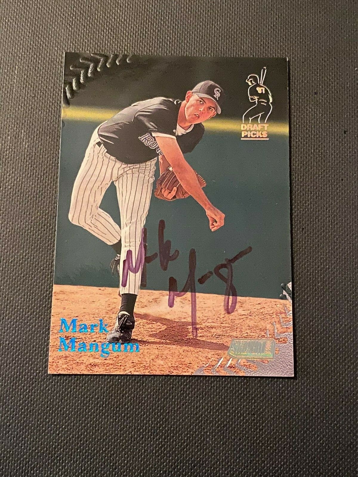 Mark Mangum Signed 1998 Topps Stadium Club Card Auto Rockies Autograph ...