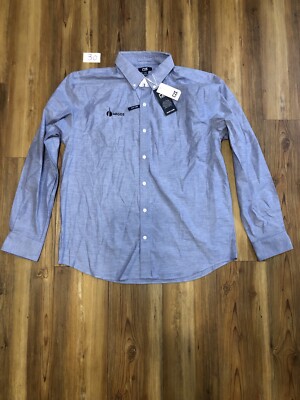 Cutter & Buck Shirt Adult Large Blue Logo Casual Button Up Mens | eBay