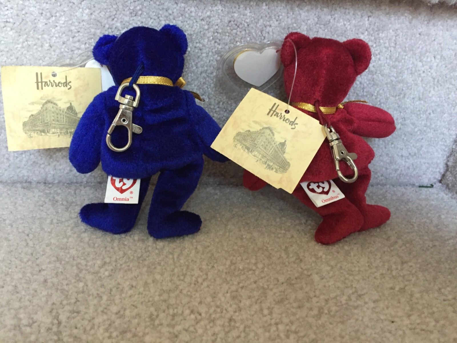 Rare 2007 Harrods Set of 2 Ty Beanie Babies and 2 Key Clips Omnibus ...