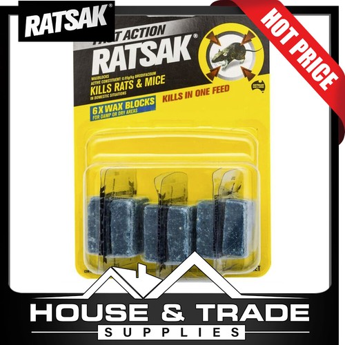Ratsak Rat and Mice Bait Wax Blocks Fast Action 6 Pack Y041076 | eBay ...