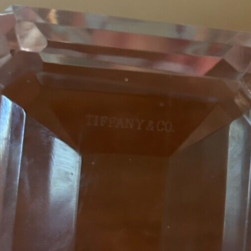 Tiffany & Co. Faceted Emerald Cut Crystal Paperweight - Signed | eBay