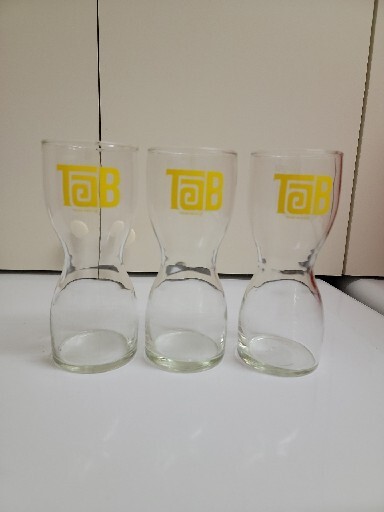 Vintage TAB Soda Pop Hourglass Drinking Glasses Set of 3 1970s Coca ...