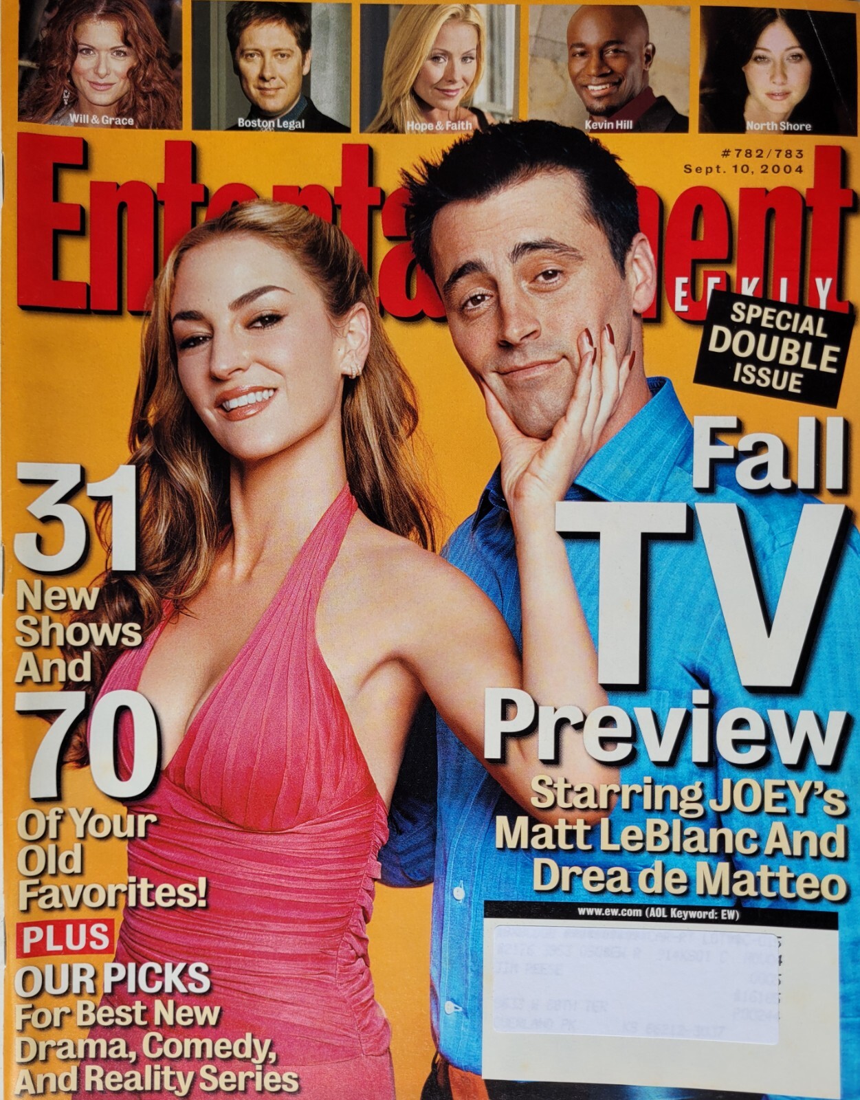 MATT LEBLANC & DREA DE MATTEO September 10, 2004 ENTERTAINMENT WEEKLY ...