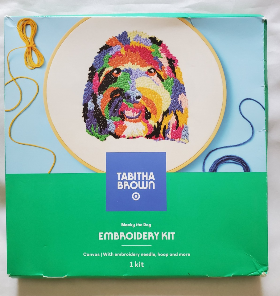 Tabitha Brown "Blacky the Dog" Embroidery Kit With Hoop Size 8" | eBay