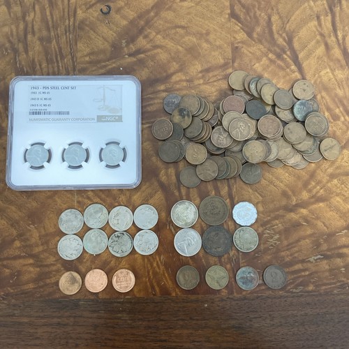 Wheat Cent And Foreign Coin Lot Buffalo Nickels NGC MS65 115+ Wheat ...