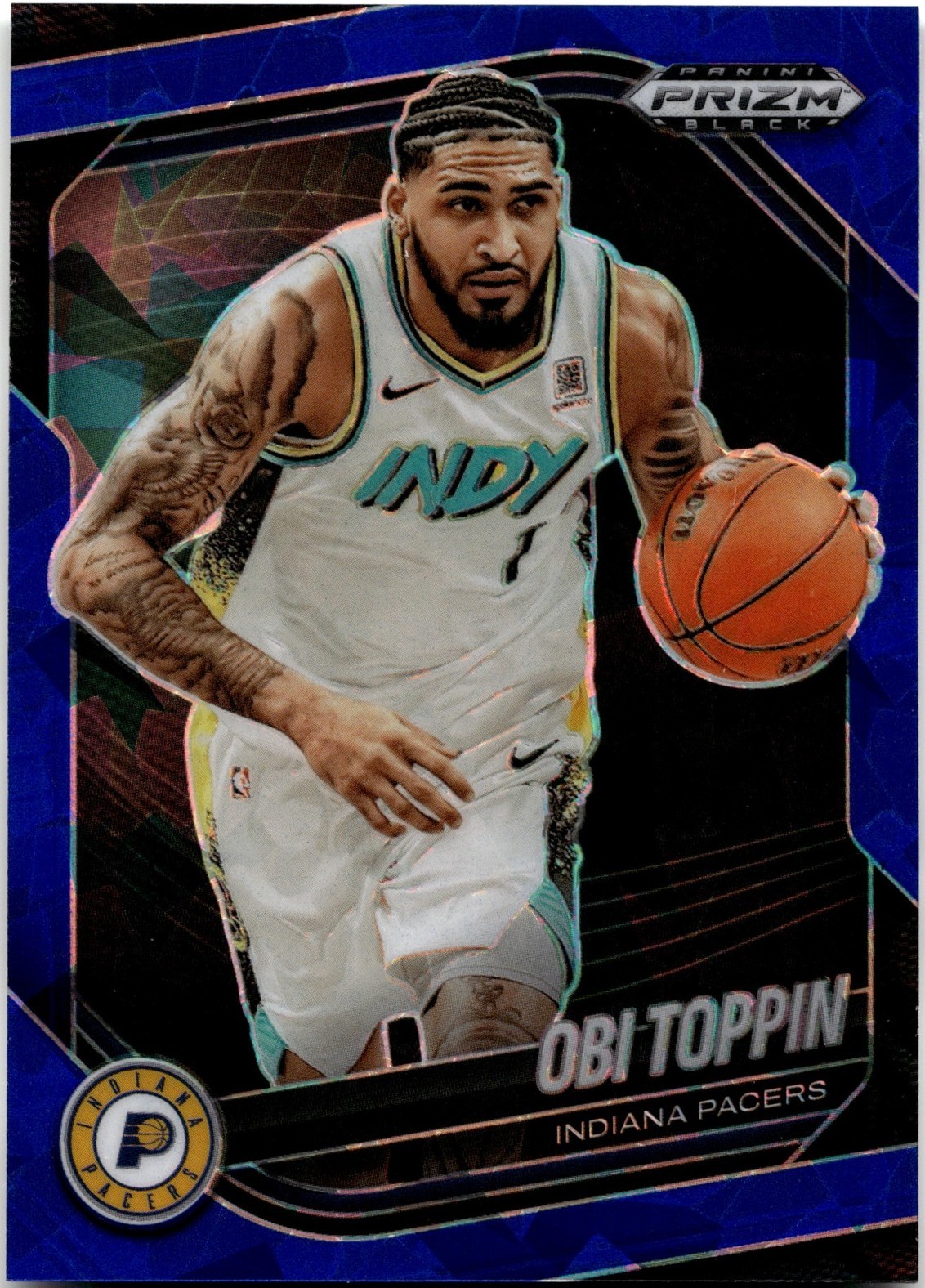 2024-25 Panini Prizm Black - Obi Toppin, Obi Toppin #184 Blue Ice Prizm ...