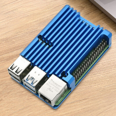 Metal Housing with Heatsink Open Case Design for RPI (Blue Without Fan ...