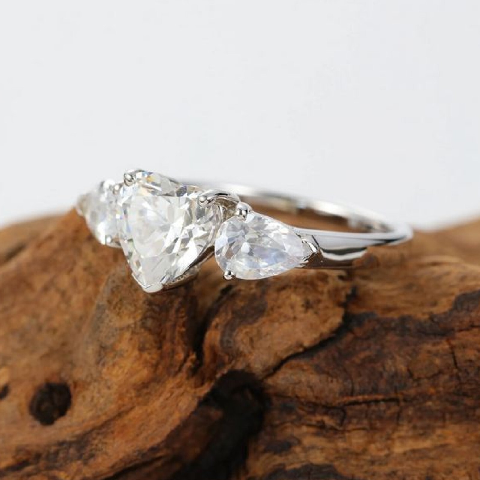 2.00 Ct Colorless Heart Shape Moissanite 925 Sterling Silver Engagement ...