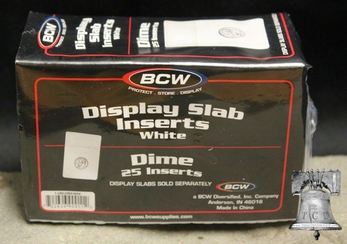 25 Coin Holder Display Slab INSERTS 18mm DIME White Foam Mercury ...