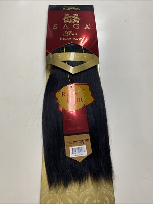 SAGA GOLD YAKY 10S"_#1B_100% HUMAN REMY HAIR WEAVE STRAIGHT EXTENSION ...