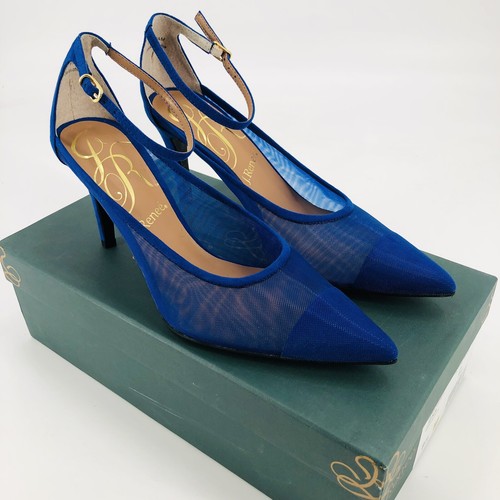 J. Renee Jena 9.5 M Royal Blue Mesh Suede Ankle Strap Dress Pump | eBay