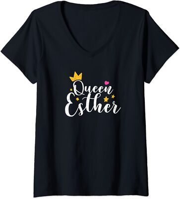 Purim Costume Idea Queen Esther Hebrew Jewish Holiday Ladies' V-Neck ...