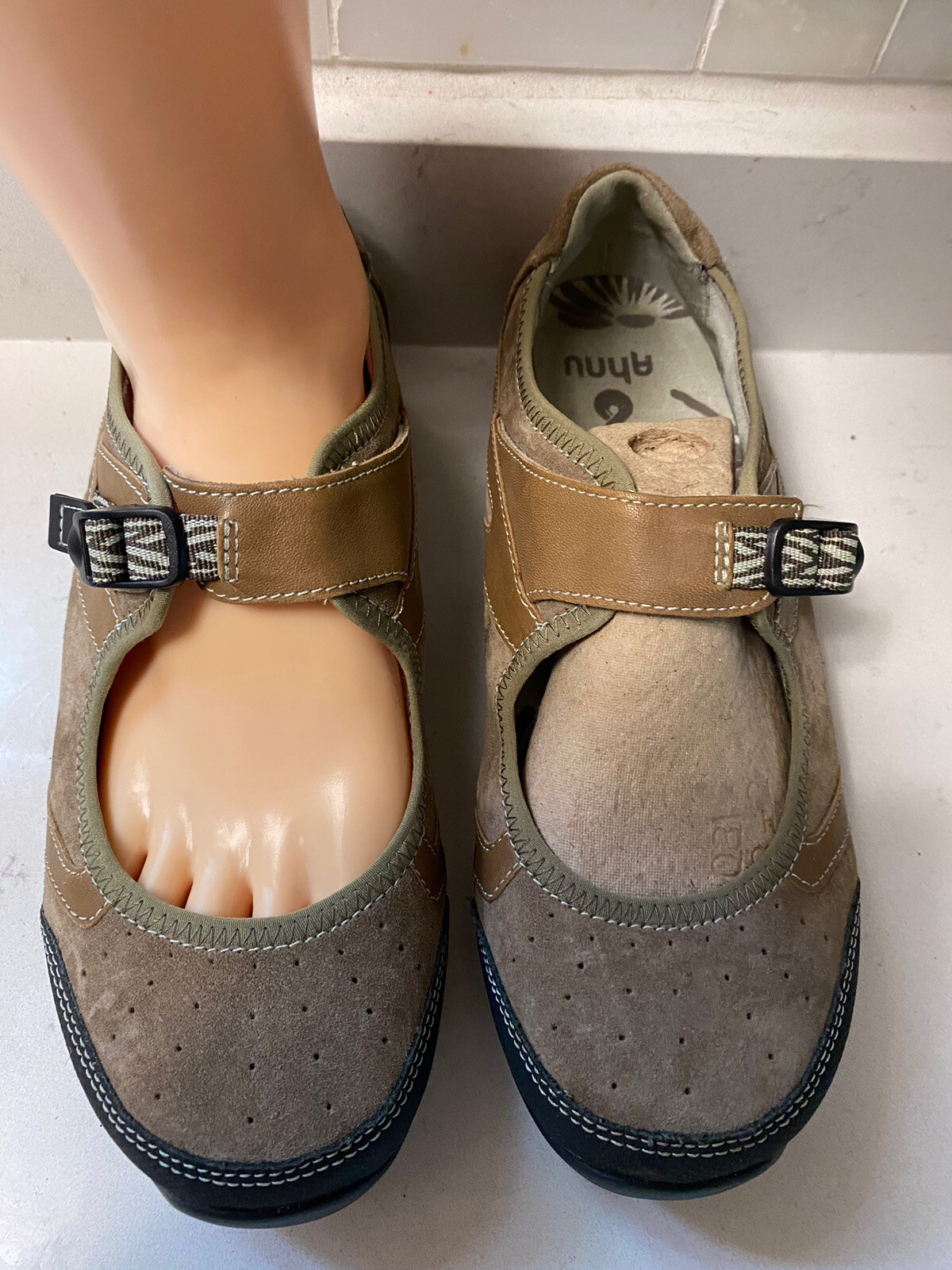 Ahnu Tan Suede Leather Mary Jane Comfort Walking/Hiki… - Gem