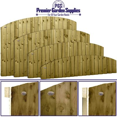 Dome Top Feather Edge Fence Panel Framed Treated Overlapped Garden ...