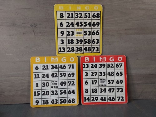 Vintage USA Capital Bingo Cards Heavy Cardboard Reusable PICK ONE Red ...