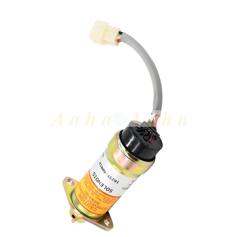 12V Fuel Stop Solenoid 16259-60010 for Kubota D1105 V1505 Hitachi ...