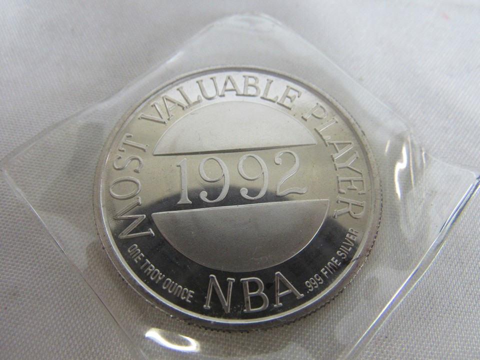 1992 Michael Jordan MVP Ltd. Edition 1 Troy oz. .999 Silver Round G877 ...
