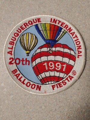 1991 Albuquerque International Balloon Fiesta Patch 4" 20th Anniversary ...