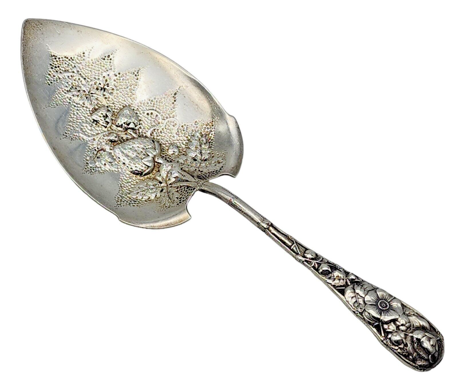 1870 Antique GORHAM Sterling Silver Pie / Cake Server Strawberries ...