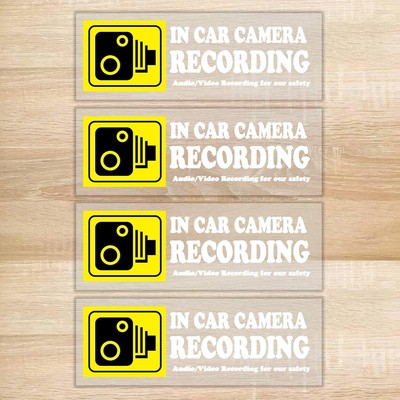 4 Pcs Camera Audio Video Recording Window Cars Stickers, in Car Camera ...