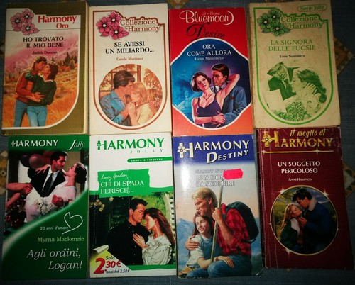 LOTTO 8 PEZZI # LIBRI ROMANZI # SERIE COLLEZIONE HARMONY JOLLY ORO ...