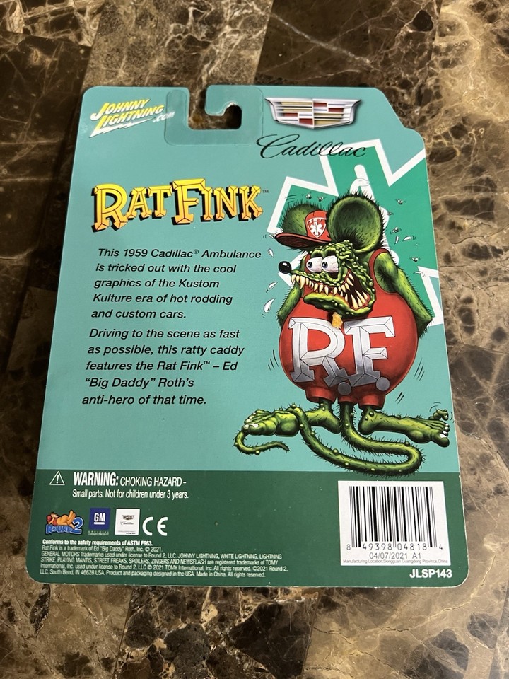 JOHNNY WHITE LIGHTNING RAT FINK ‘59 Caddy Ambulance Chase RARE | eBay