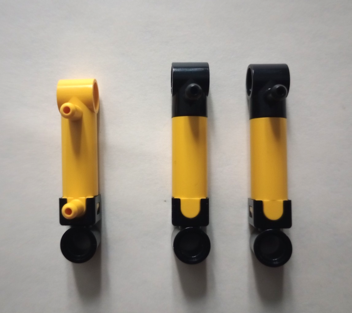 Lot of 3 Lego Technic Pneumatic Cylinders Yellow Small Pump 1 Inlet and ...