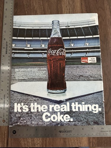1970 Coke Coca-Cola It's The Real Thing Salutes Baseball Stadium Vtg ...