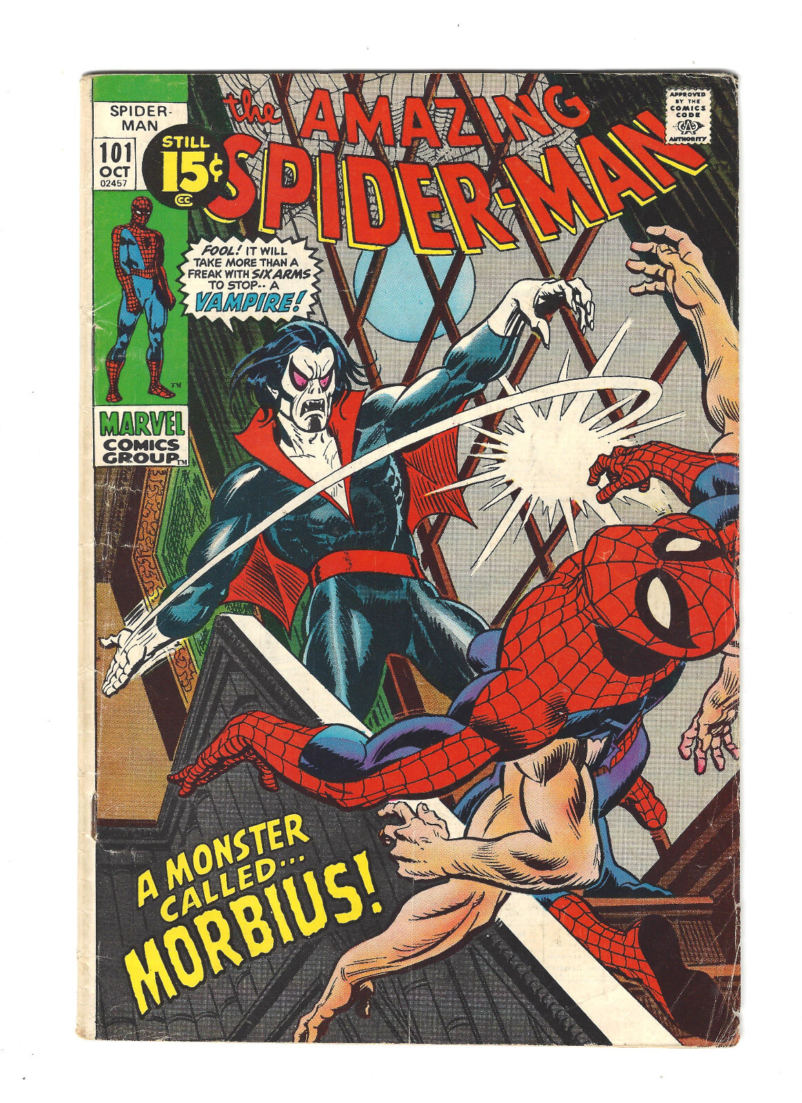 AMAZING SPIDER-MAN #101 (1971) 1st appearance of Morbius; raw; mid ...