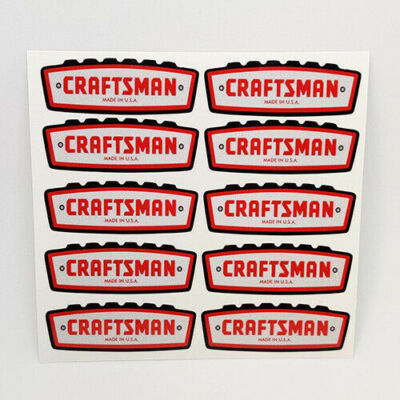 1 3/4" x 5/8" 1960's CRAFTSMAN TOOLS x 10 Vintage Style DECAL, Vinyl ...