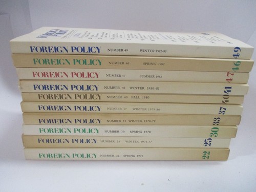 Foreign Policy Magazine 10 Copies 1976-1983 | eBay